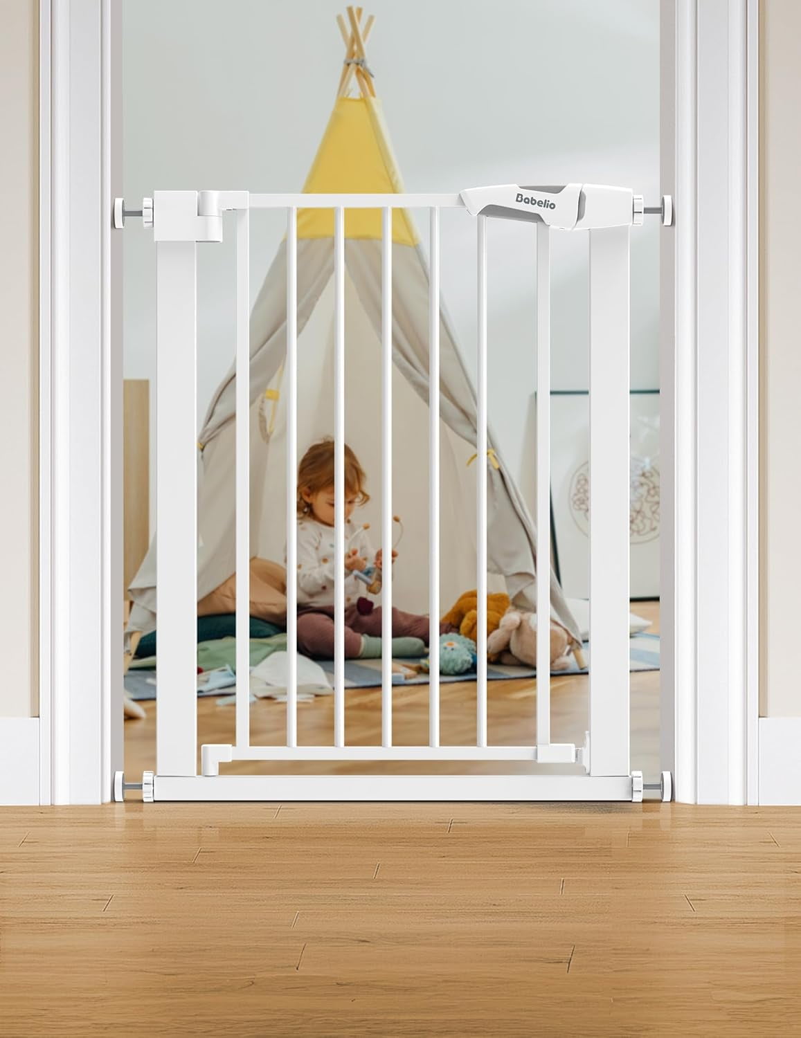 26-28.5 Inch Narrow Easy Install Baby Gate, Auto-Close Metal Pet Gate ...