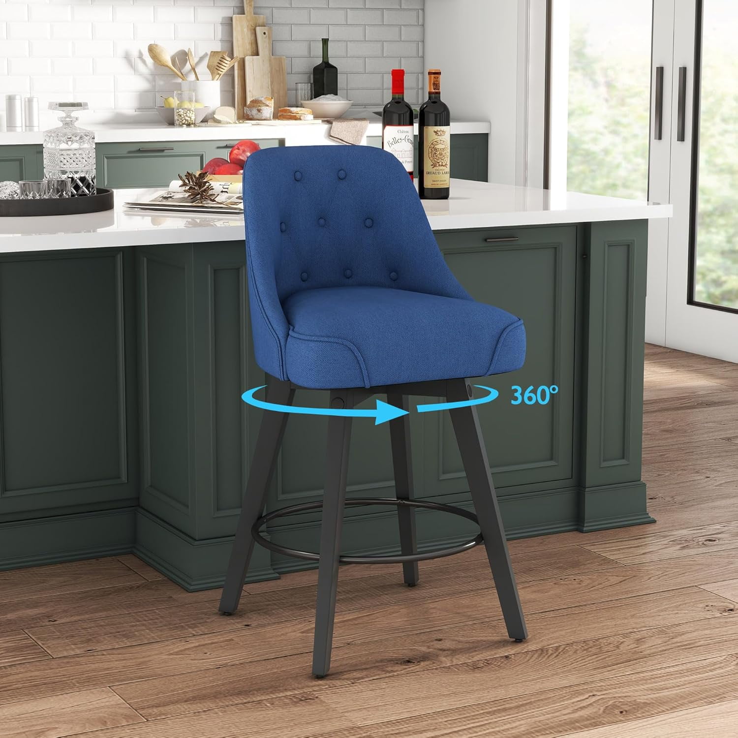 26" Counter Height Bar Stools Modern Counter Stools with Back Linen ...