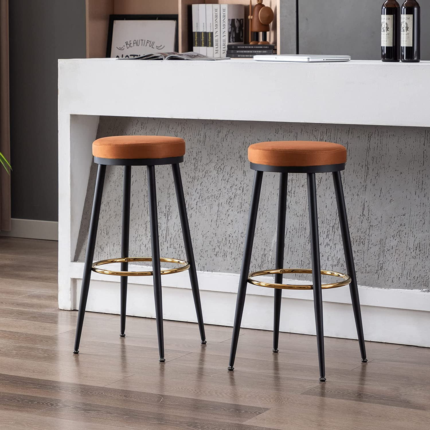 26" Counter Height Bar Stools Set of 4 Modern Backless Barstool with ...