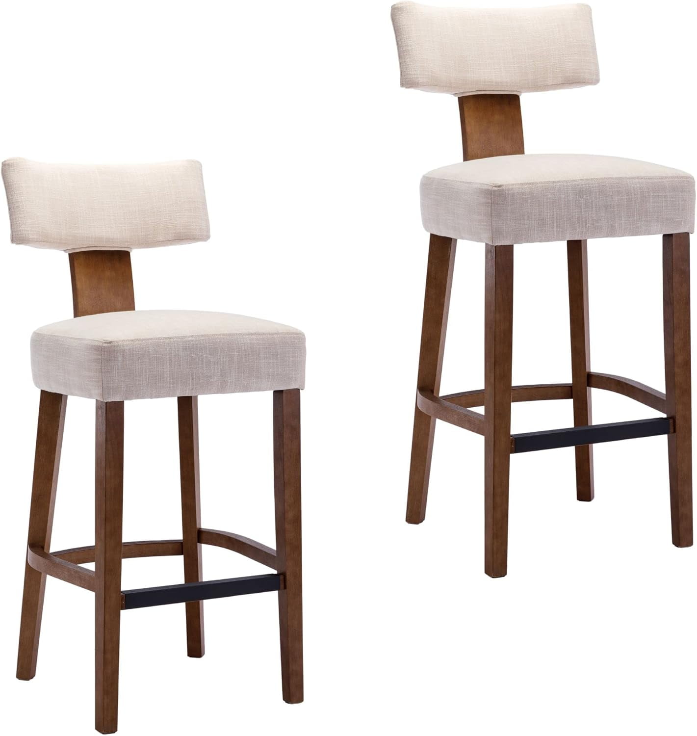 26" Rattan Bar Stools Farmhouse Counter Height Bar Chairs with Natural ...