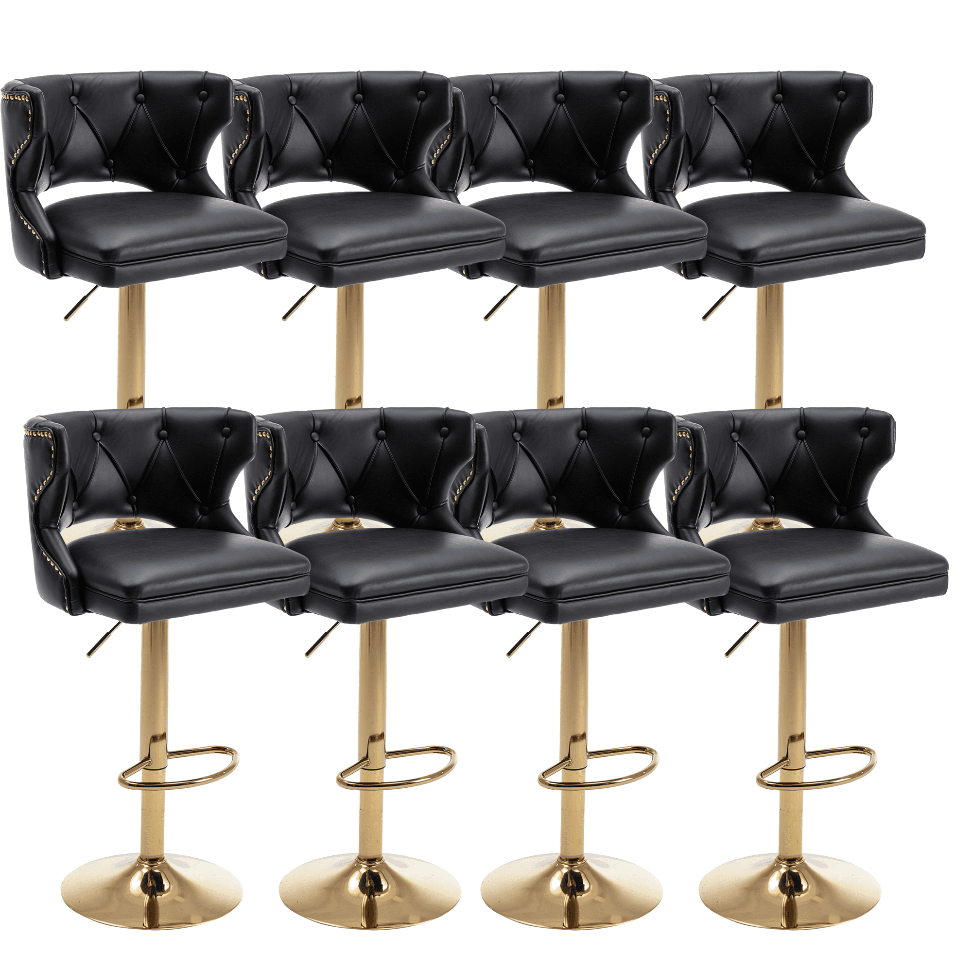 26-35 Inch Bar Stools, Counter Height Adjustable Swivel Barstools High Bar Chairs with Back ...