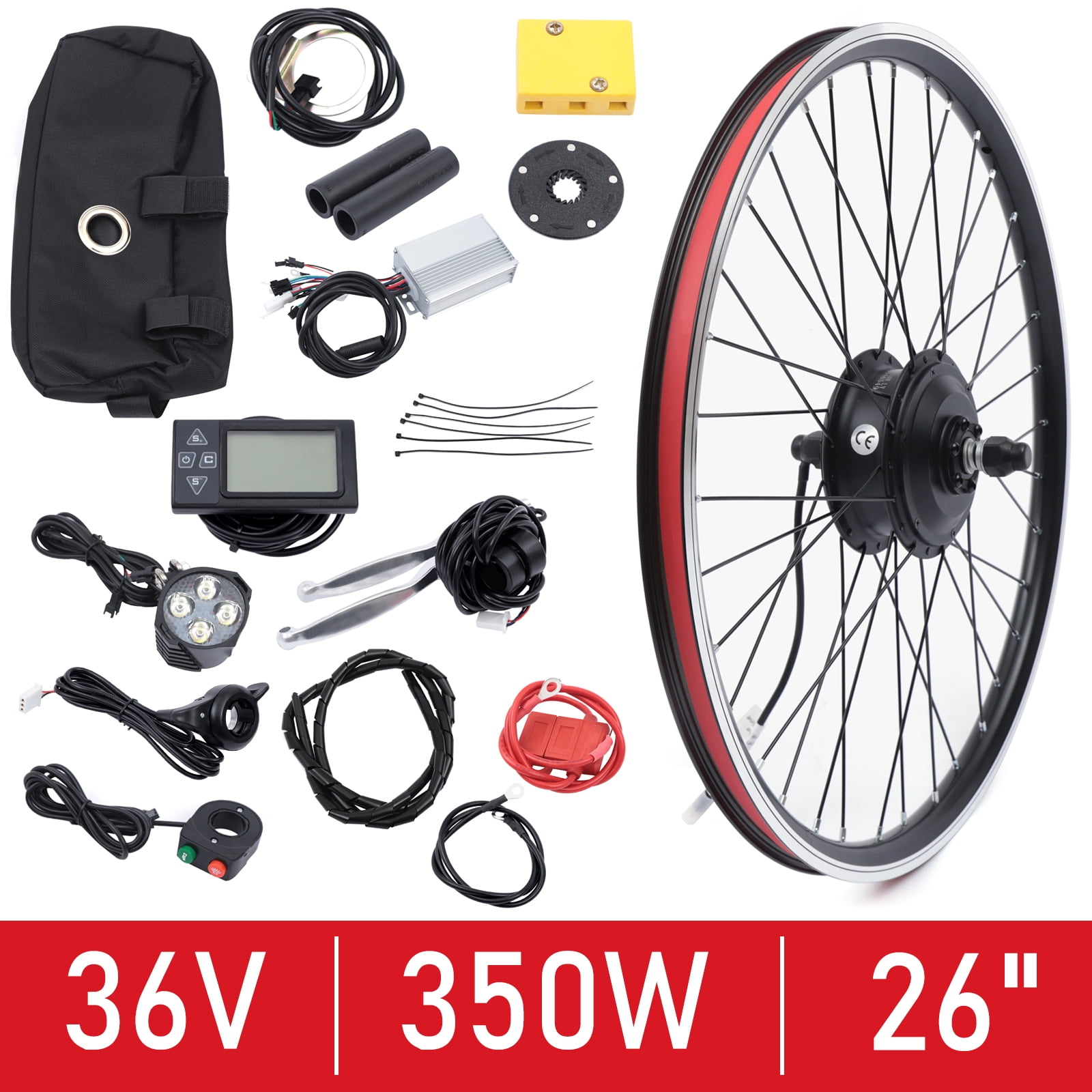 26" 350W 36V Electric Bicycle Front Wheel Hub Motor E Bike Conversion ...