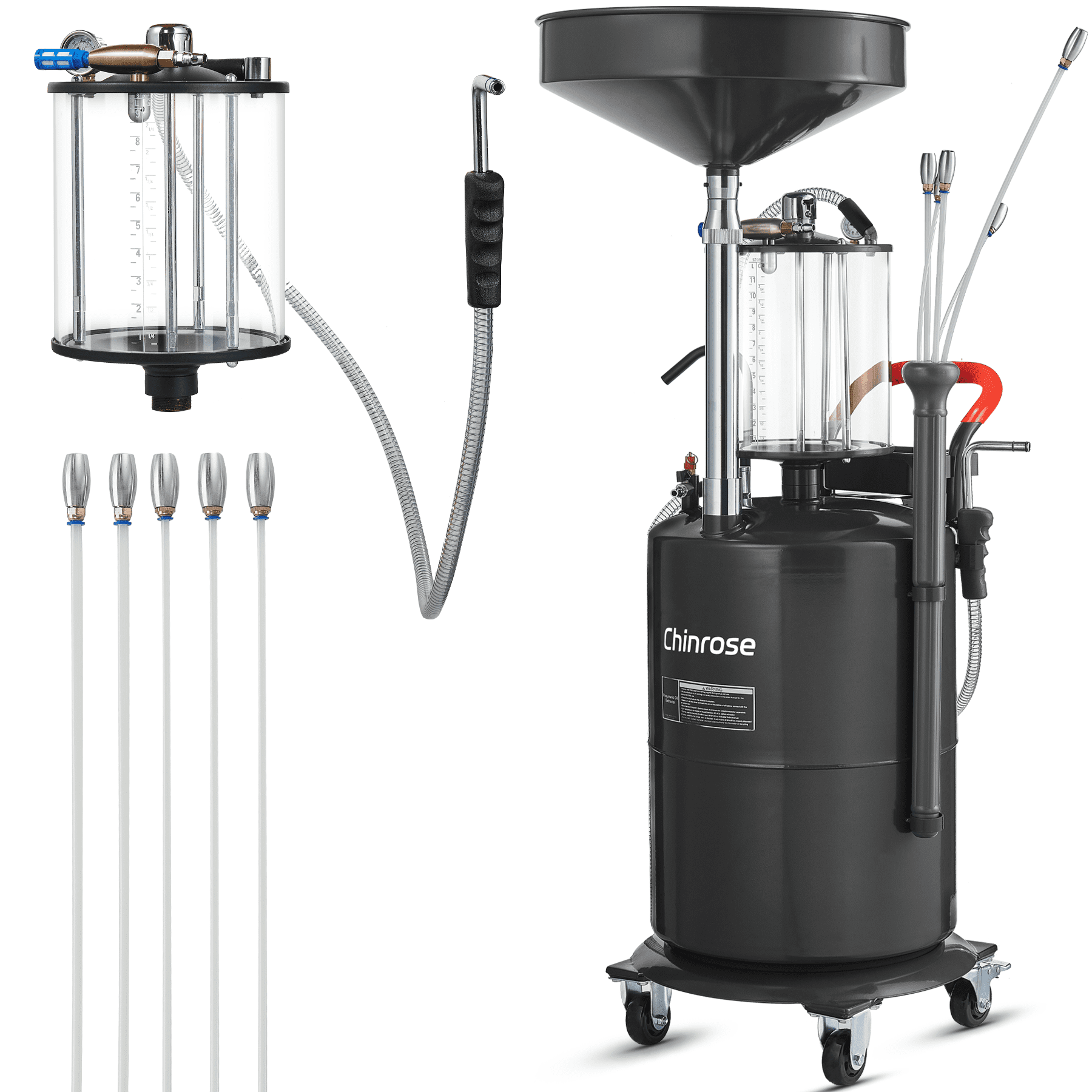 26.4 Gallon Oil Extractor with Wheels,Oil Extractor Pump with 3.17 ...