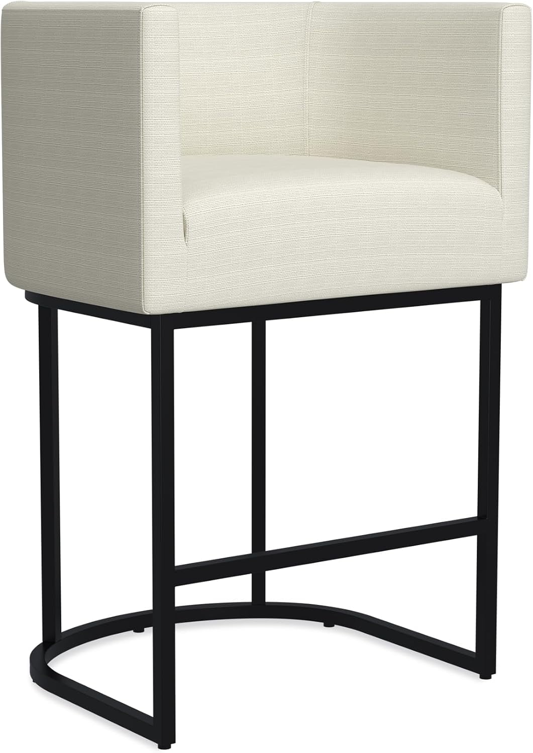 26.4" H Counter Height Bar Stool, Modern Barrel-Curved Counter Stools ...