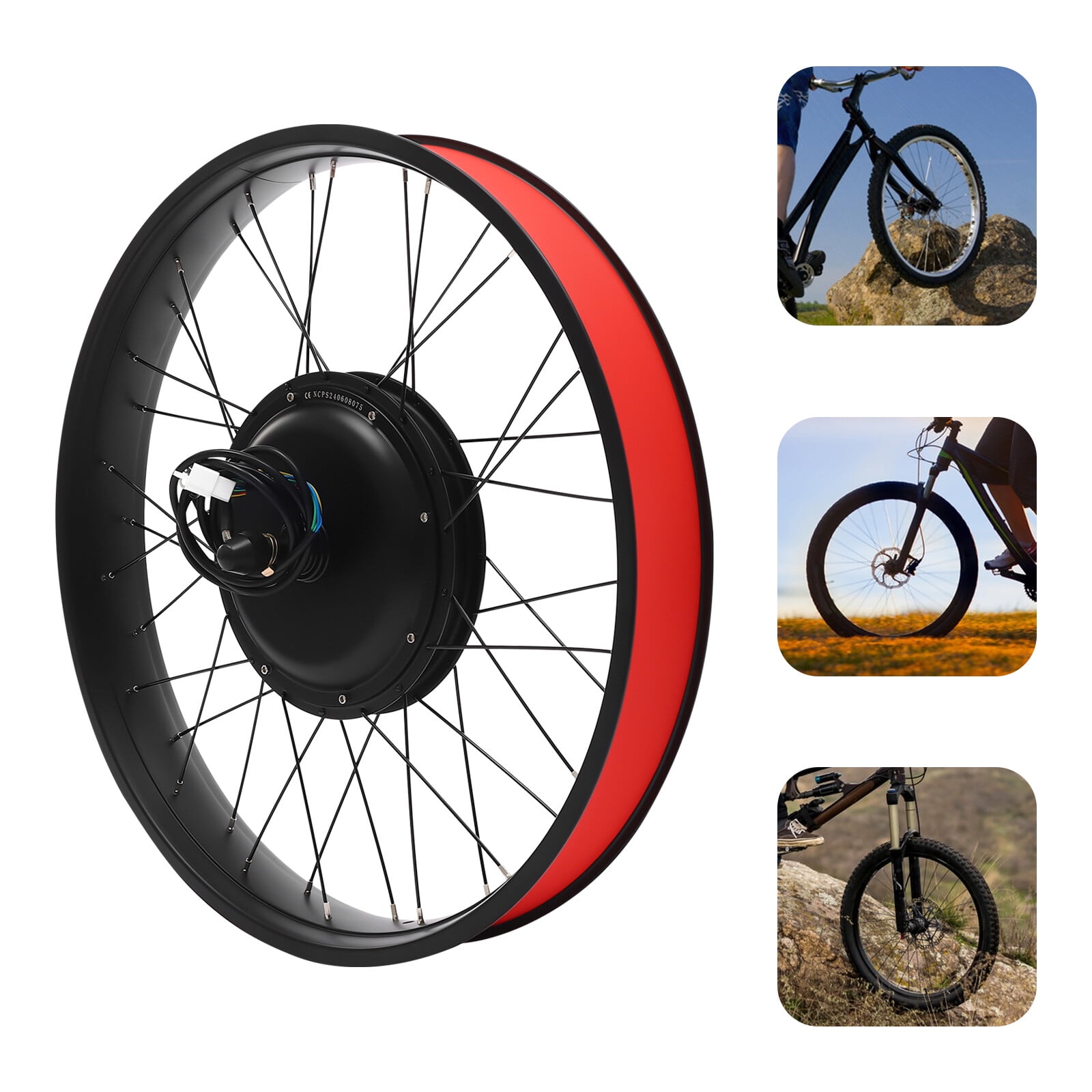 26" 48V E-Bike Conversion Kit Fat Front Wheel Electric Bicycle Hub ...