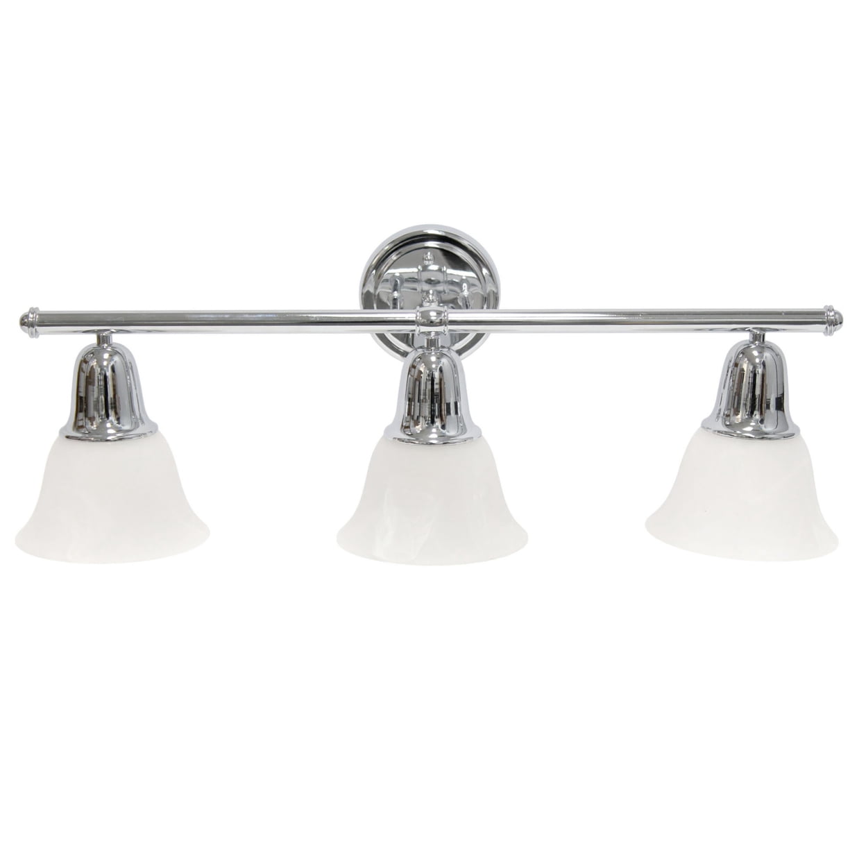 26.5" Classic 3 Light Straight Metal Bar And Frosted Marble White Bell ...