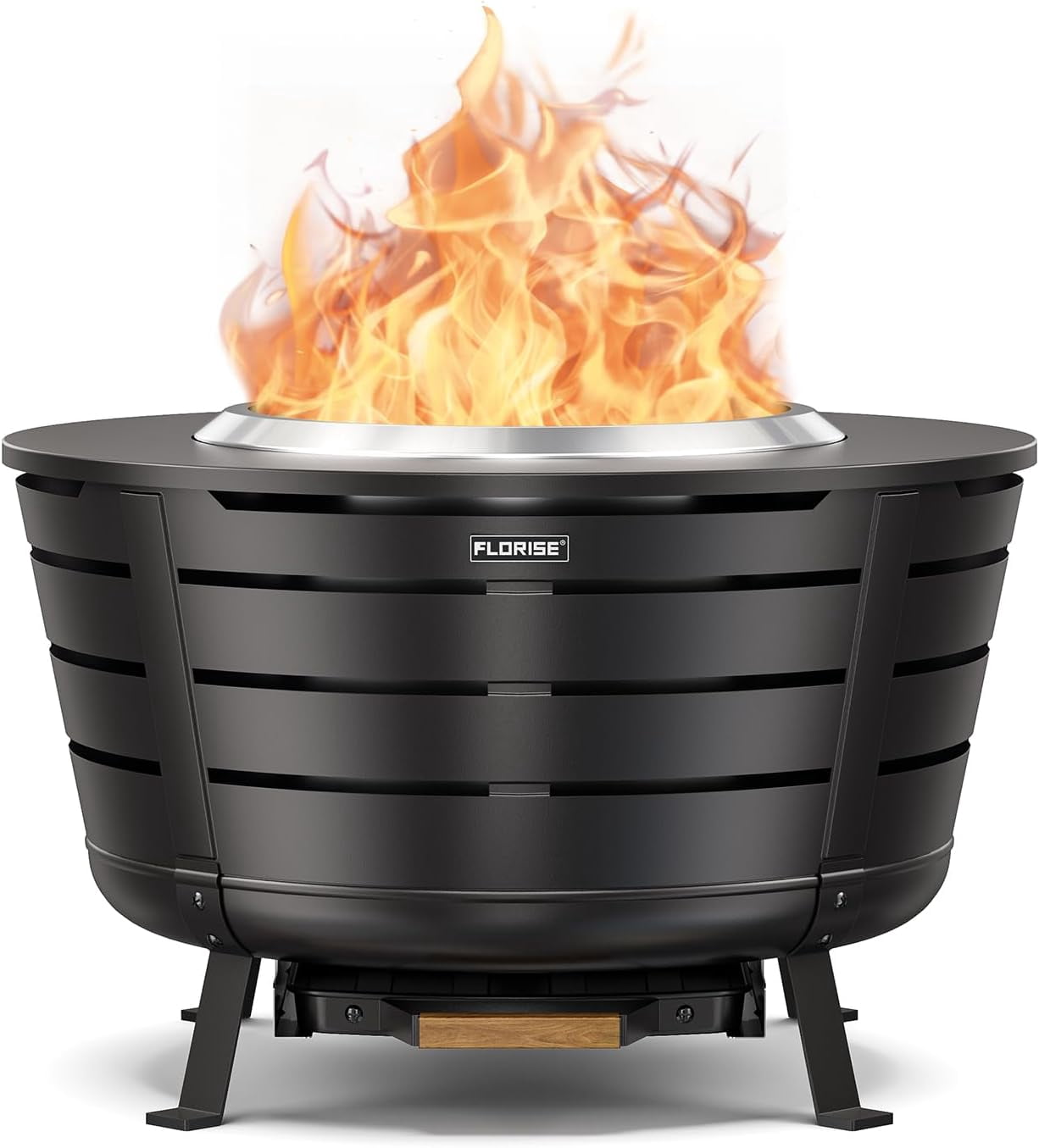 26.5 Inch Smokeless Fire Pit, Outdoor Portable Fire Pit with Stand ...