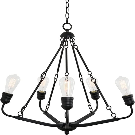 26" 5-Light Modern Farmhouse Chandelier for Dining Room, Kitchen or ...