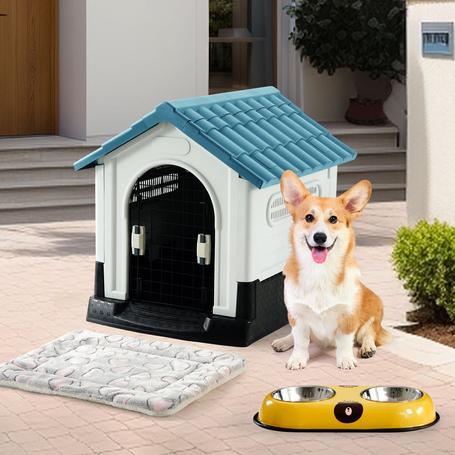 SOPAT Durable Waterproof Plastic Dog House For Small To Large Sized ...
