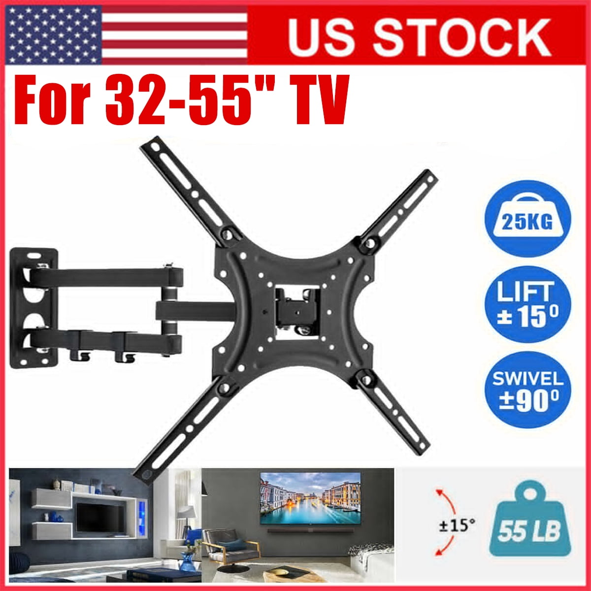 26-55 inch TV Wall Mount for LED TV Flat Panel Screen - Tilts Extension ...