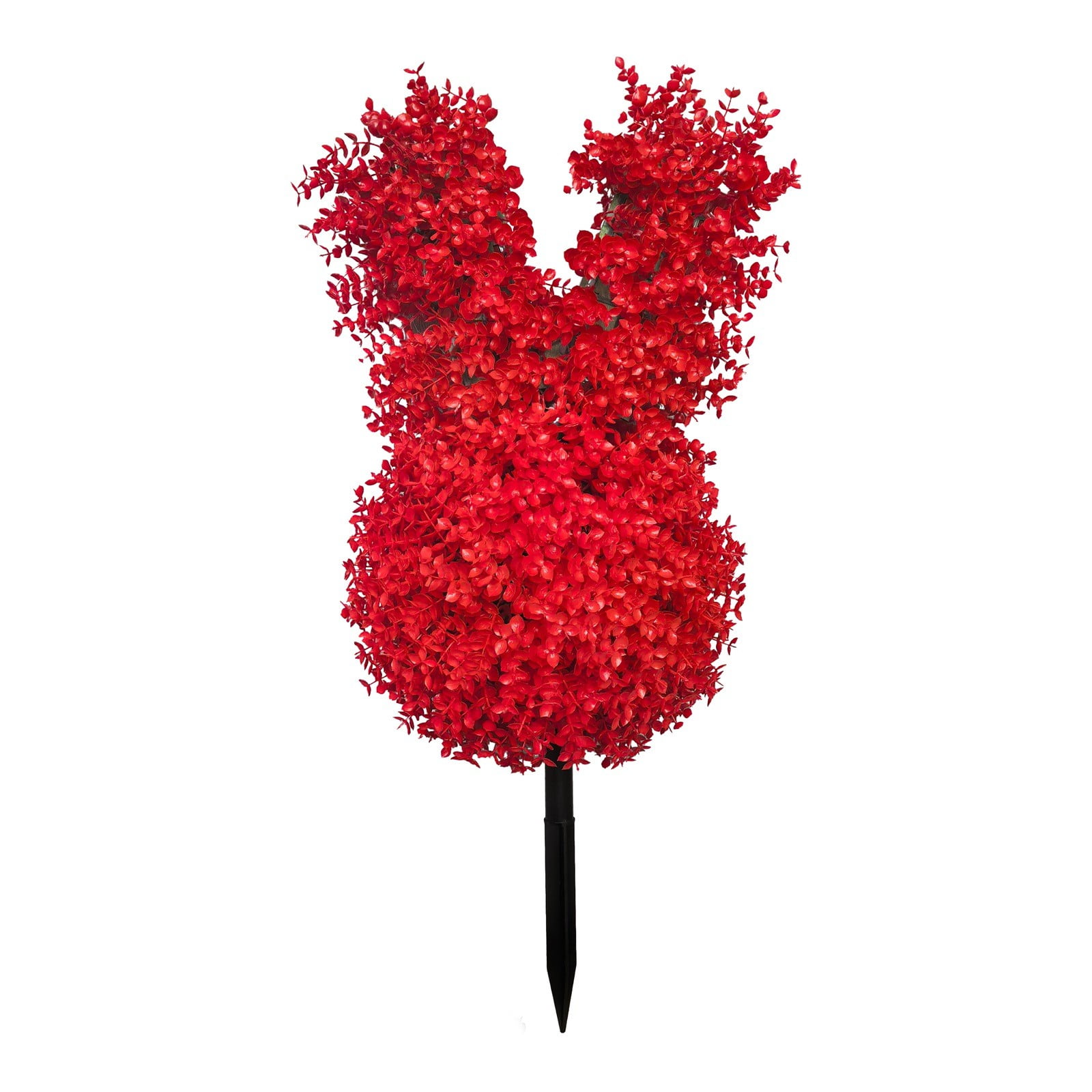 26.7 Inch Red Bunny Shaped Topiary Tree with Ground Spike - Large ...