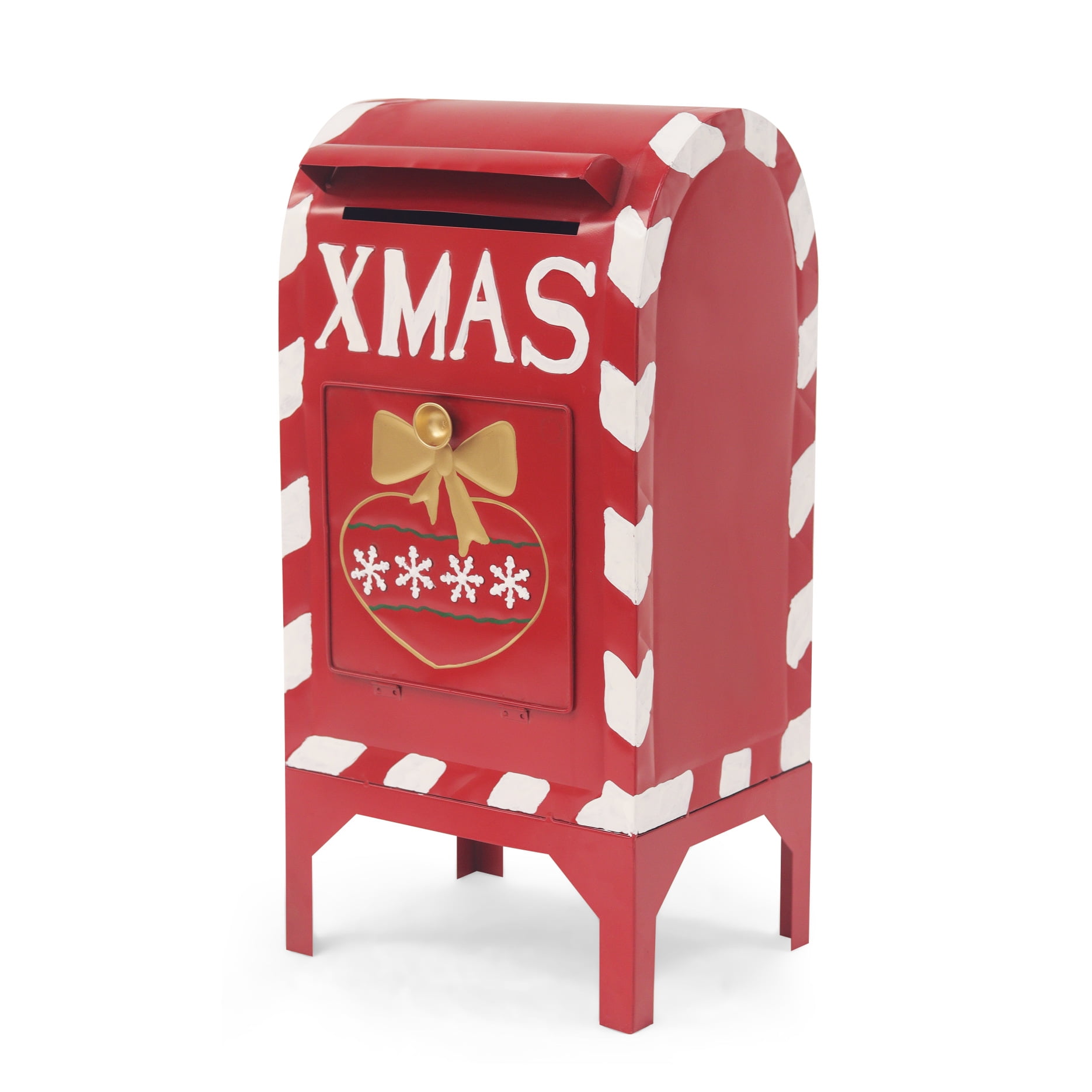 26.75”H Iron Christmas Mailbox Outdoor or Indoor, Large Santa Mailbox ...
