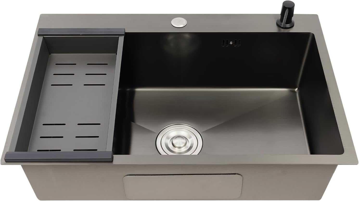 26.77x17.72 Inch Stainless Steel Kitchen Sink with Drain Basket & Soap ...