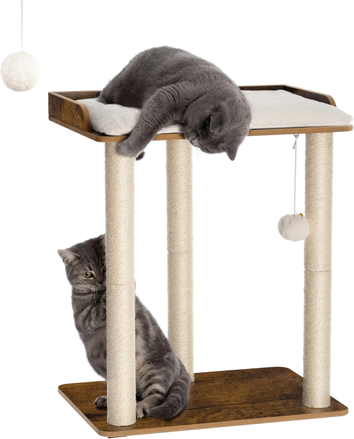 26.7in Large Cat Tree Tower Condo, Cat Scratch Posts for Indoor Cats ...