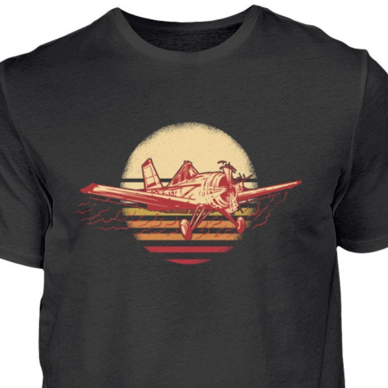 #26 Airplane Graphic T-shirt Propeller Plane Men Pilot Print Shirt Man ...