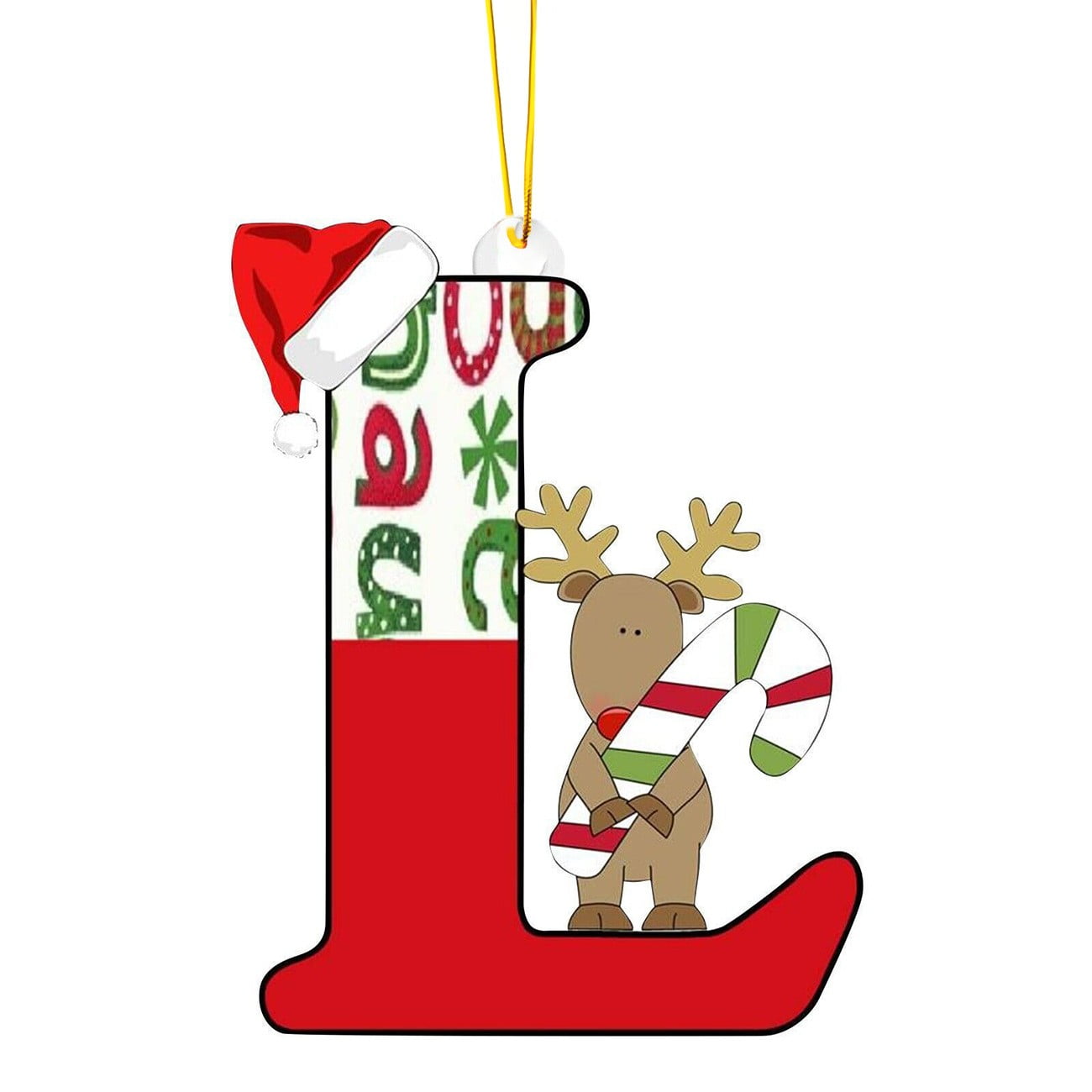 26 Alphabet Christmas Ornaments, Acrylic Hanging Letter Decorations ...