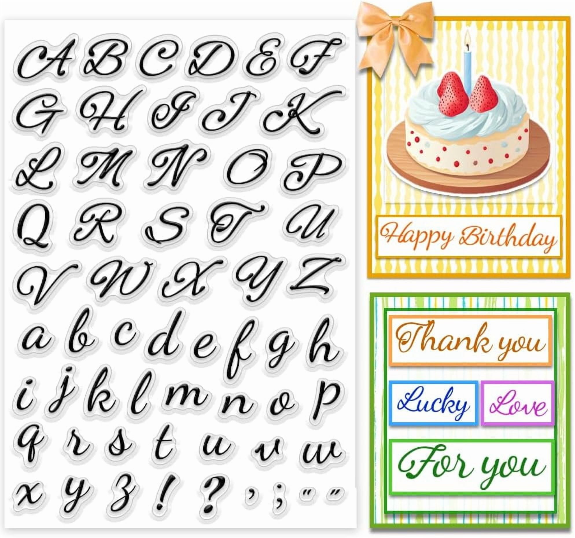 26 Alphabet Clear Stamps for Card Making Handwritten Letters Silicone ...