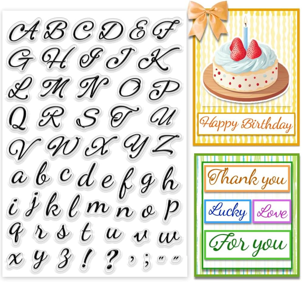 26 Alphabet Clear Stamps for Card Making Handwritten Letters Silicone ...