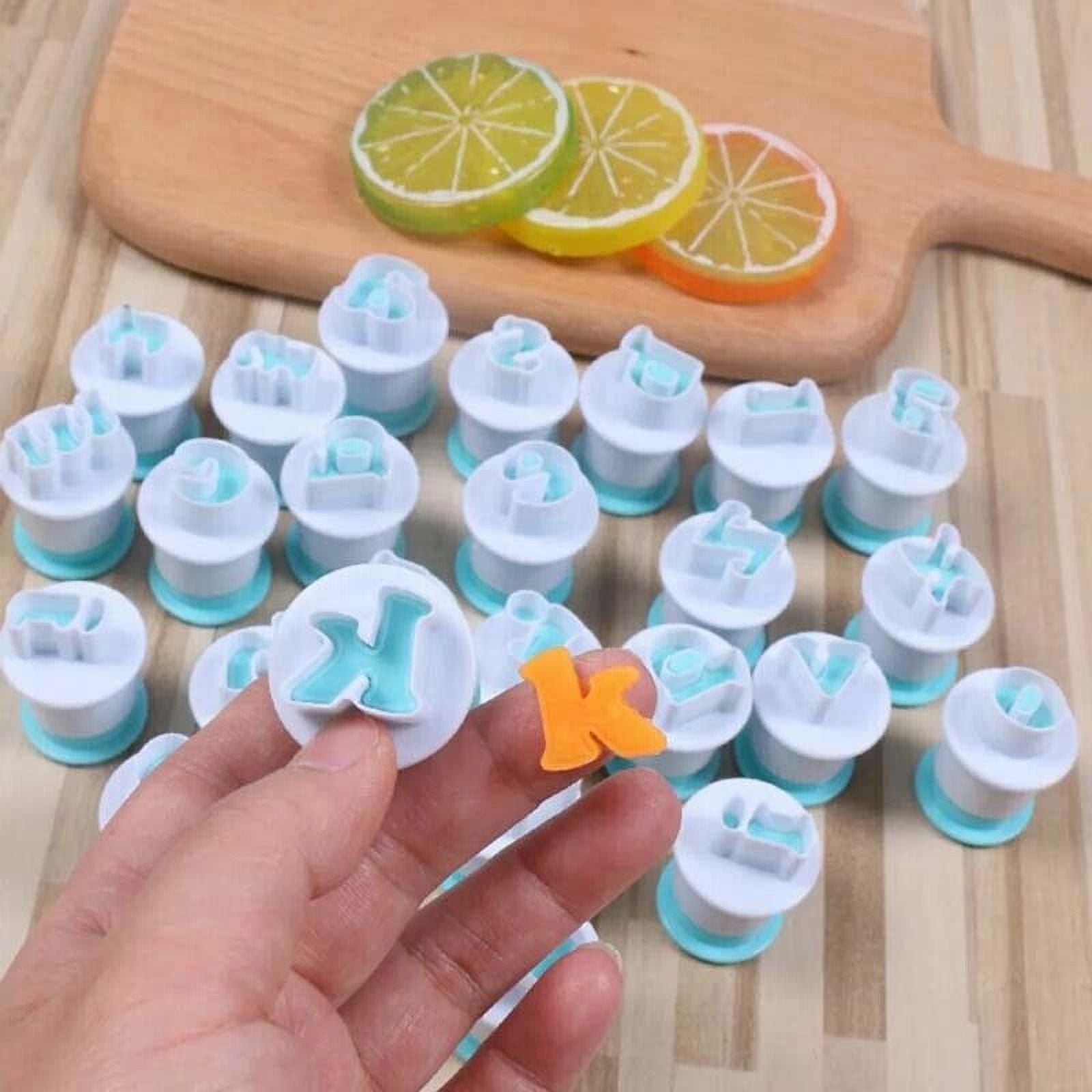 26 Alphabet Number Letter Fondant Mold Cake Decorating Set Icing Cutter ...