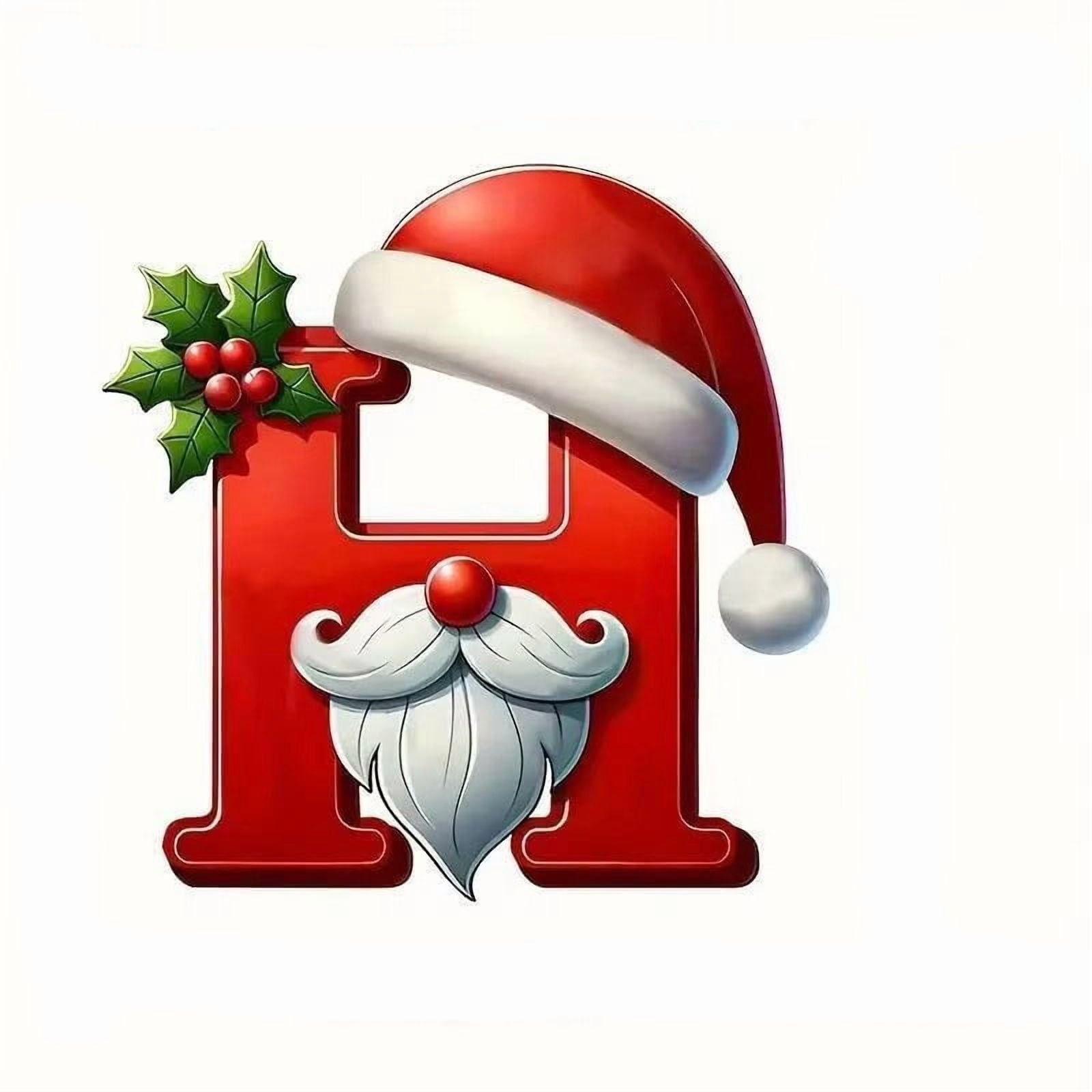 26 Alphabet Santa Hat and Beard Alphabet Christmas Ornaments Set ...