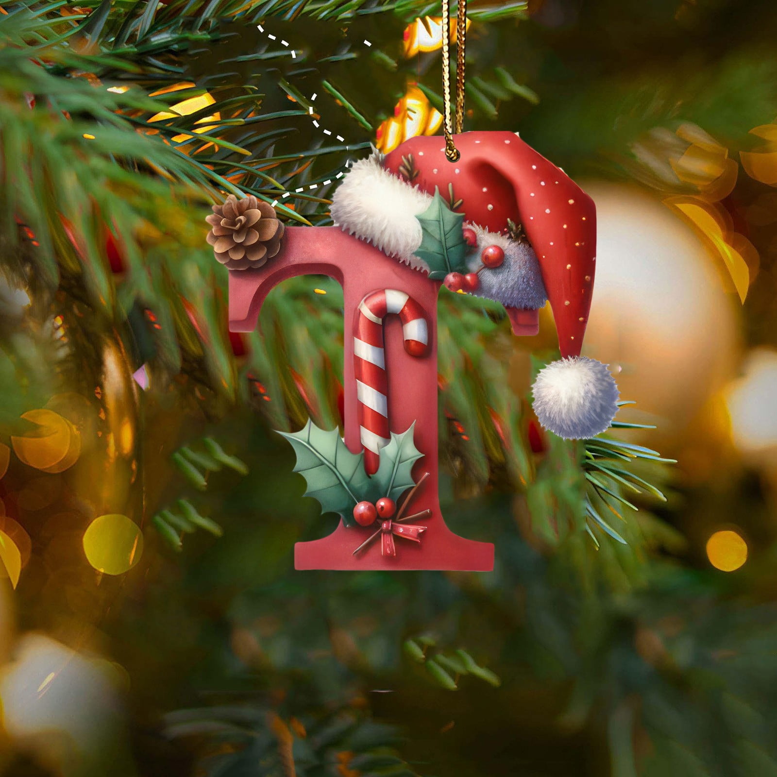 26 Alphabet Xmas Hanging Decorations - 2D Flat, 0.33Mm Thick, 26 ...