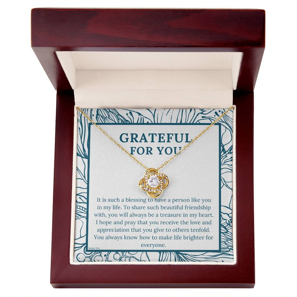 26 Appreciation Gift - Love Knot Necklace - Message Card & Gift Box ...