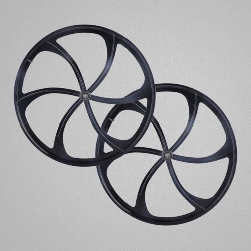26" Bicycle Wheel Rims Set 6 spokes Rear + Front 8/9/10 Speed Wheelset ...
