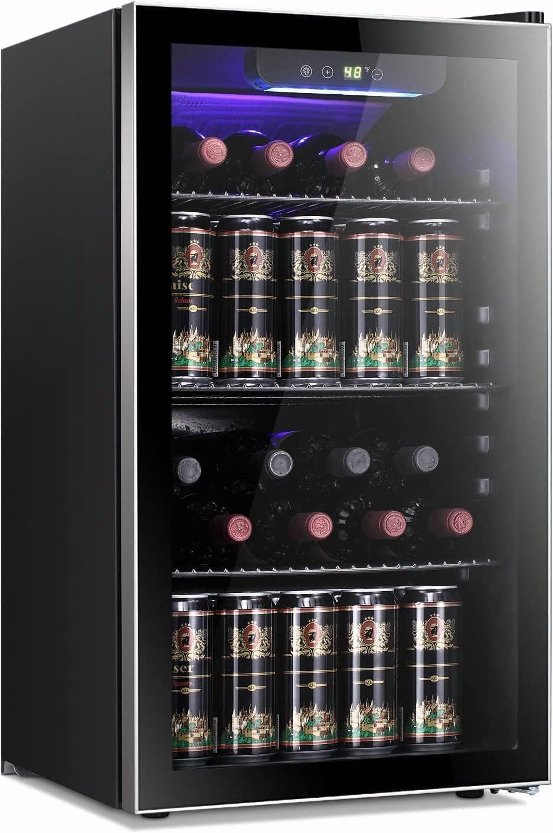 26 Bottle 130 Can Wine Cooler/Cabinet Beverage Refrigerator Mini Wine ...
