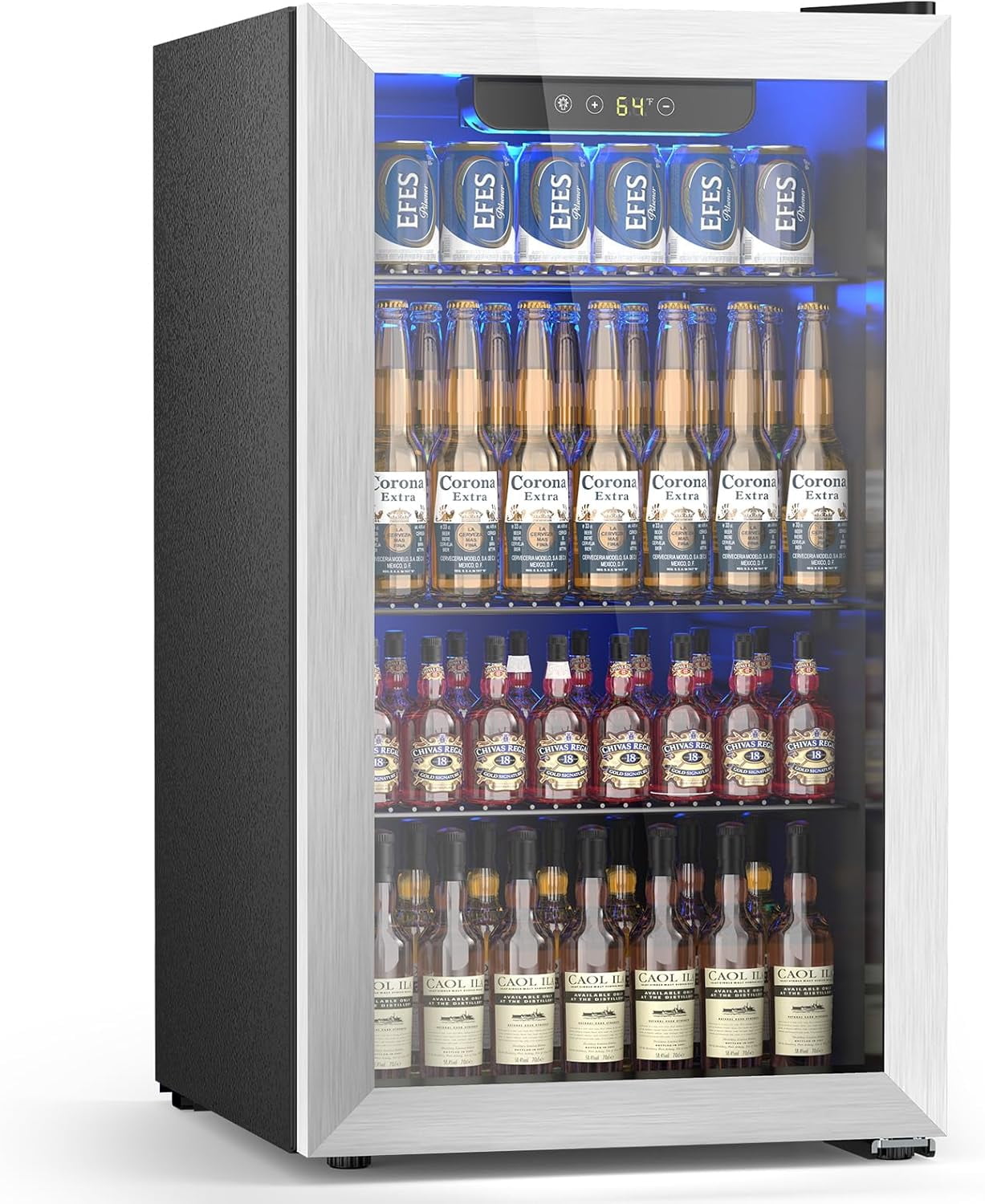 26 Bottle Wine Cooler 130 Can Beverage Refrigerators 3.2Cu.Ft Small ...