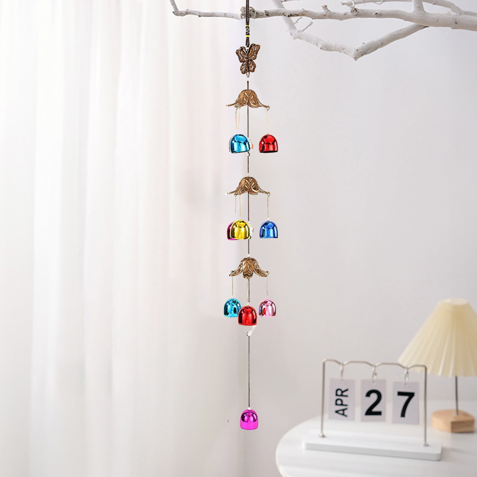 26" Butterfly Wind Chime Outdoor Metal Hanging Decor Colorful Garden ...