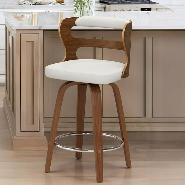 LUE BONA 26" Counter Height Bar Stools, Swivel Counter Stools with Back ...