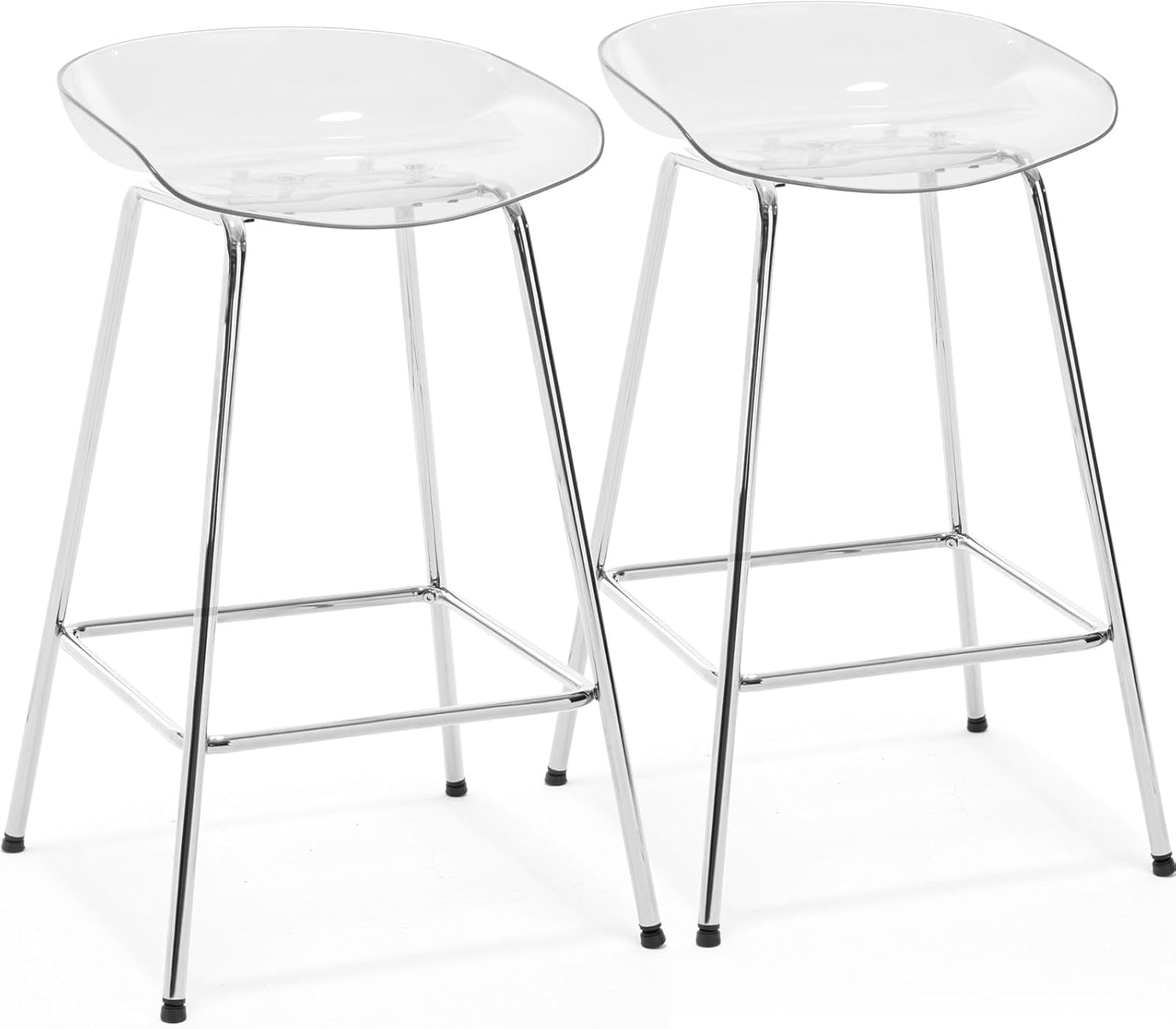 26" Counter Height Bar Stools Set of 2, Modern Backless Barstools with ...