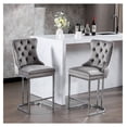 26" Counter Height Bar Stools Set of 2, Gray - Modern Kitchen Island ...