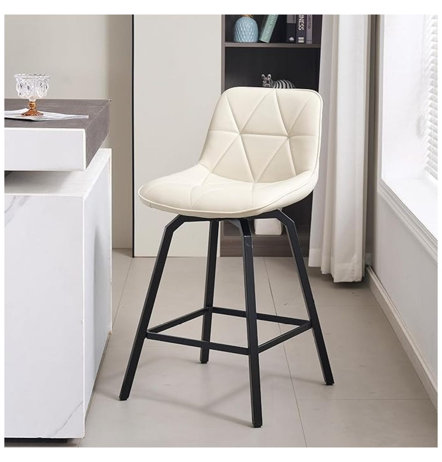 26" Counter Height Swivel Bar Stools Set of 1, Triangular Patterned ...