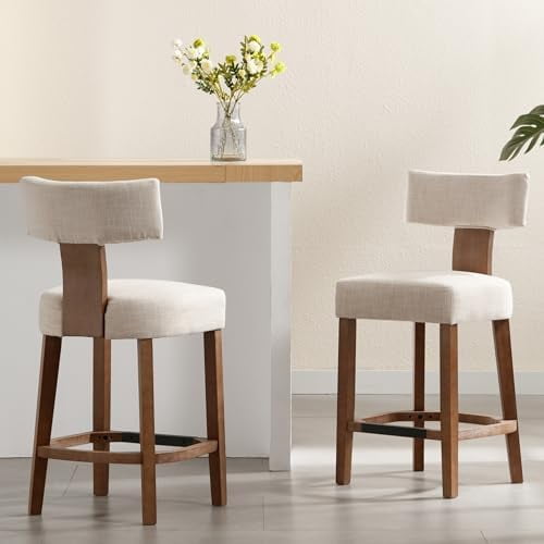26” Counter Stools Set of 2 Counter Height Bar Stools Modern Kitchen ...