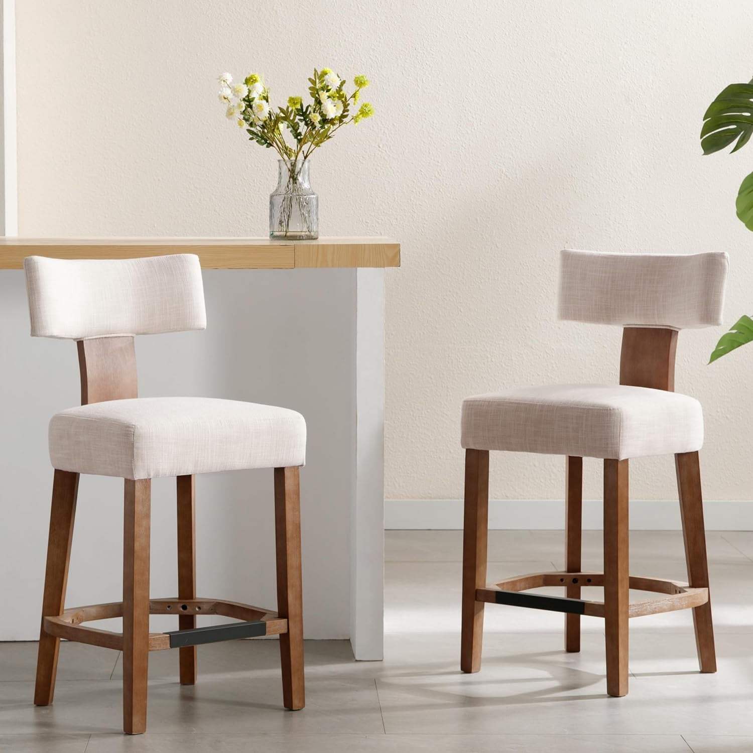 26” Counter Stools Set of 2 Counter Height Bar Stools Modern Kitchen ...