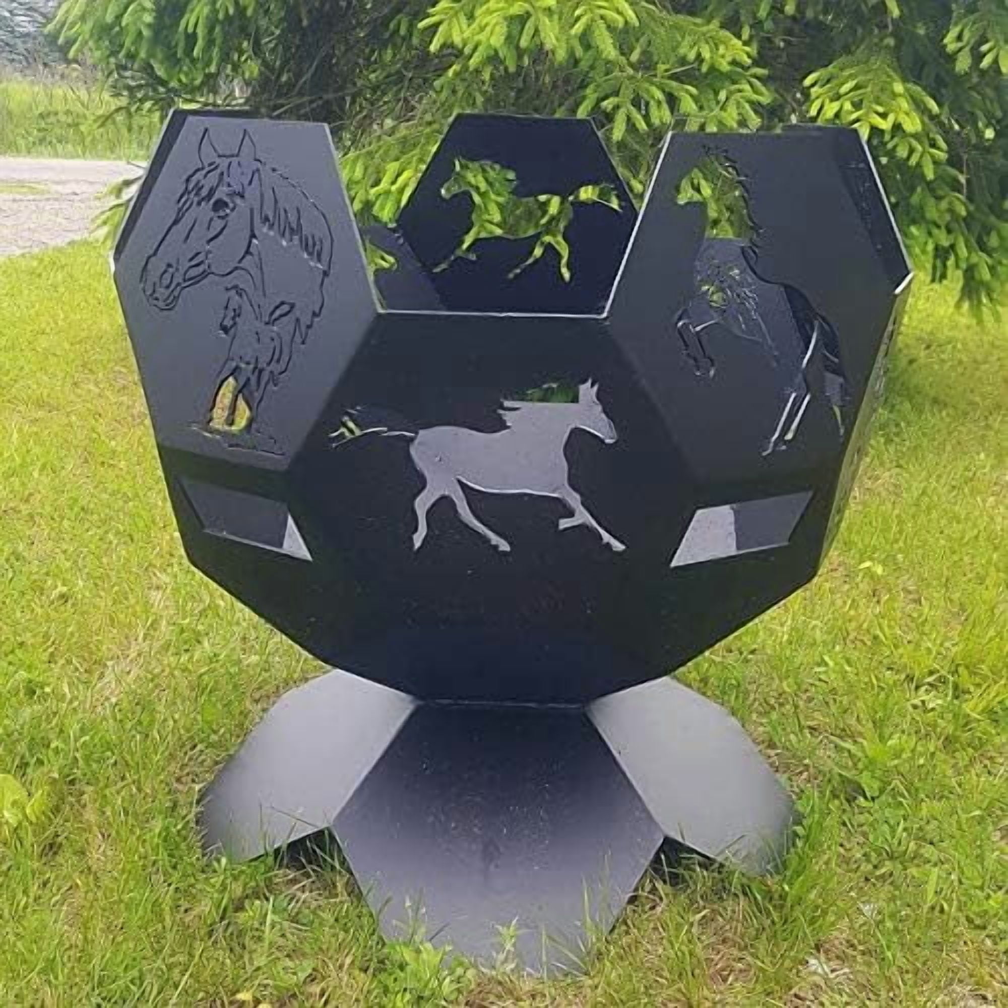 26" Custom Fire Pit Designs- Horsing Around - Walmart.com