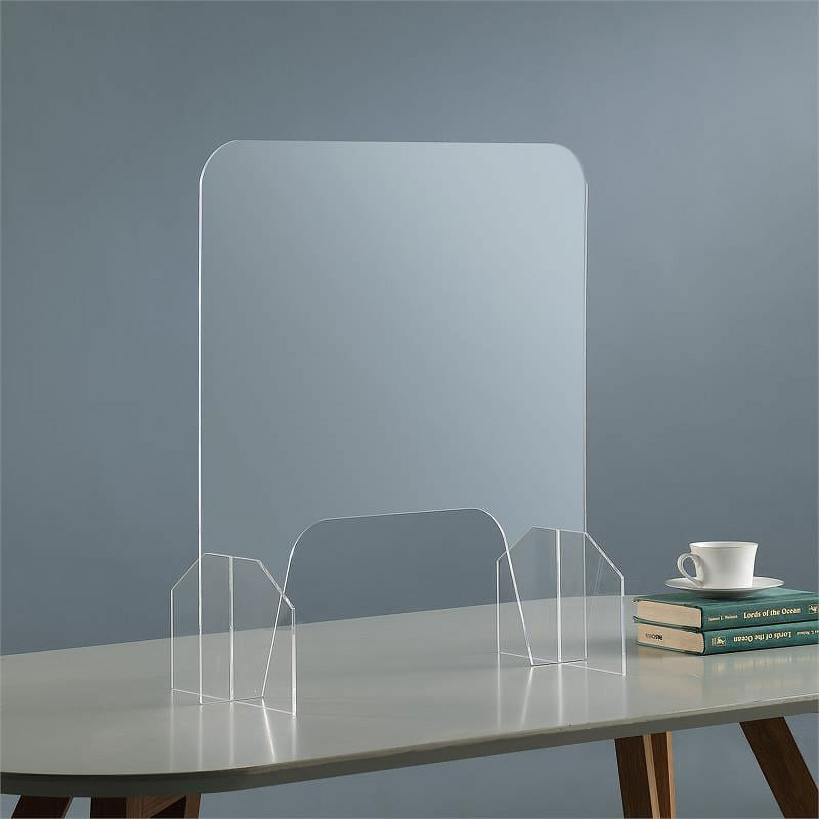 26" Desktop Rectangular Protective Shield Divider Clear Plexiglass ...