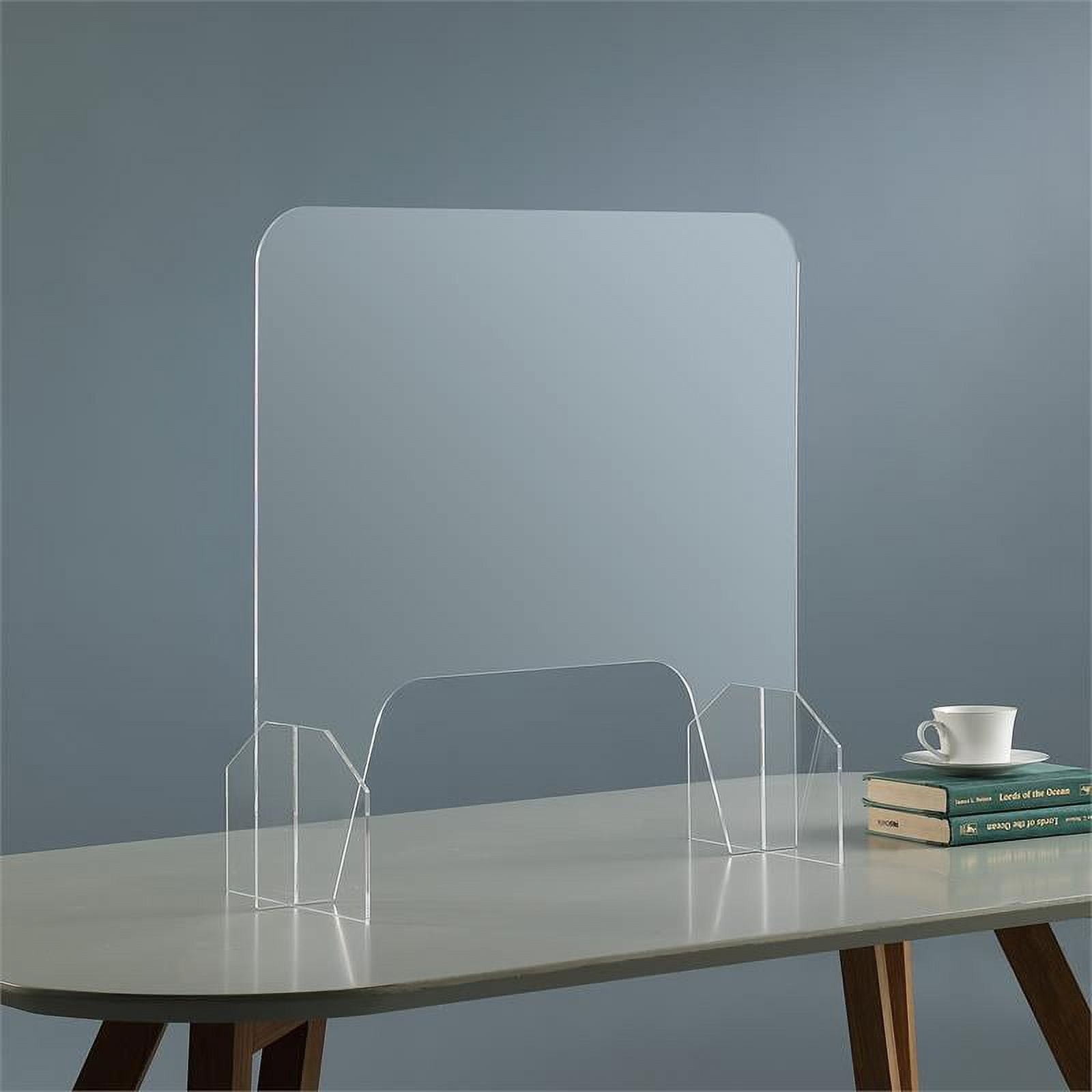 26" Desktop Square Protective Shield Divider Clear Plexiglass - Walmart.com