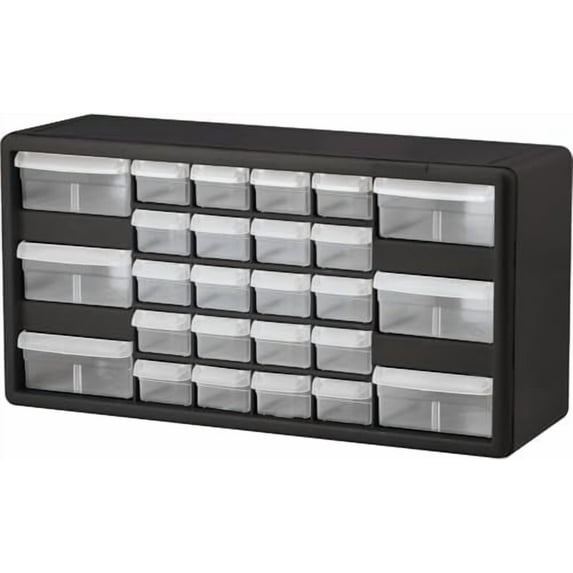 26-Drawer Plastic Drawer Storage Cabinet for Garage Organization, Bead ...