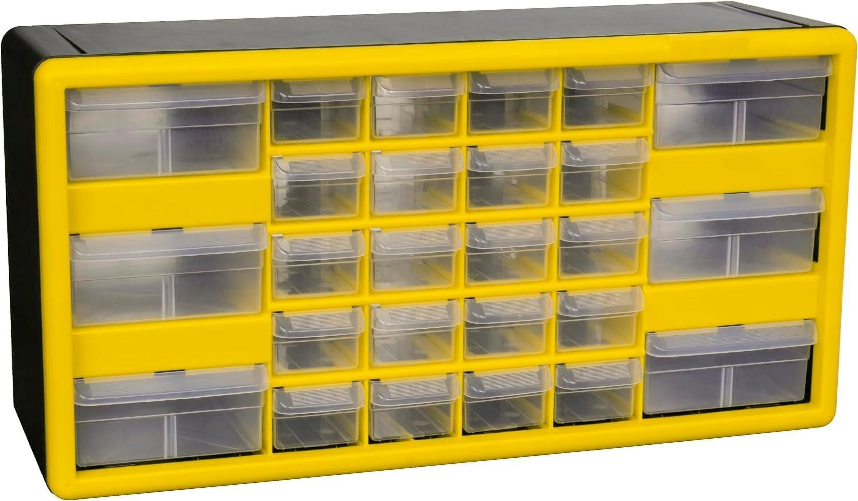 26-Drawer Plastic Drawer Storage Cabinet for Garage Organization, Bead ...
