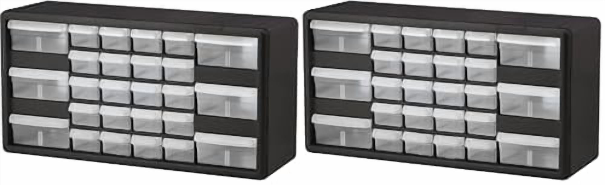 26-Drawer Plastic Drawer Storage Cabinet for Garage Organization, Bead ...