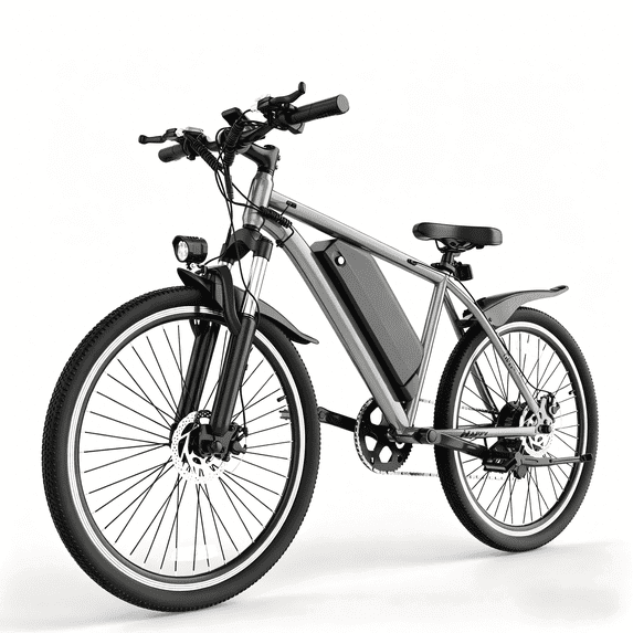 26" E-Mountain Bike for Adults, 350W Motor, 48V 5.2Ah Removable Battery ...