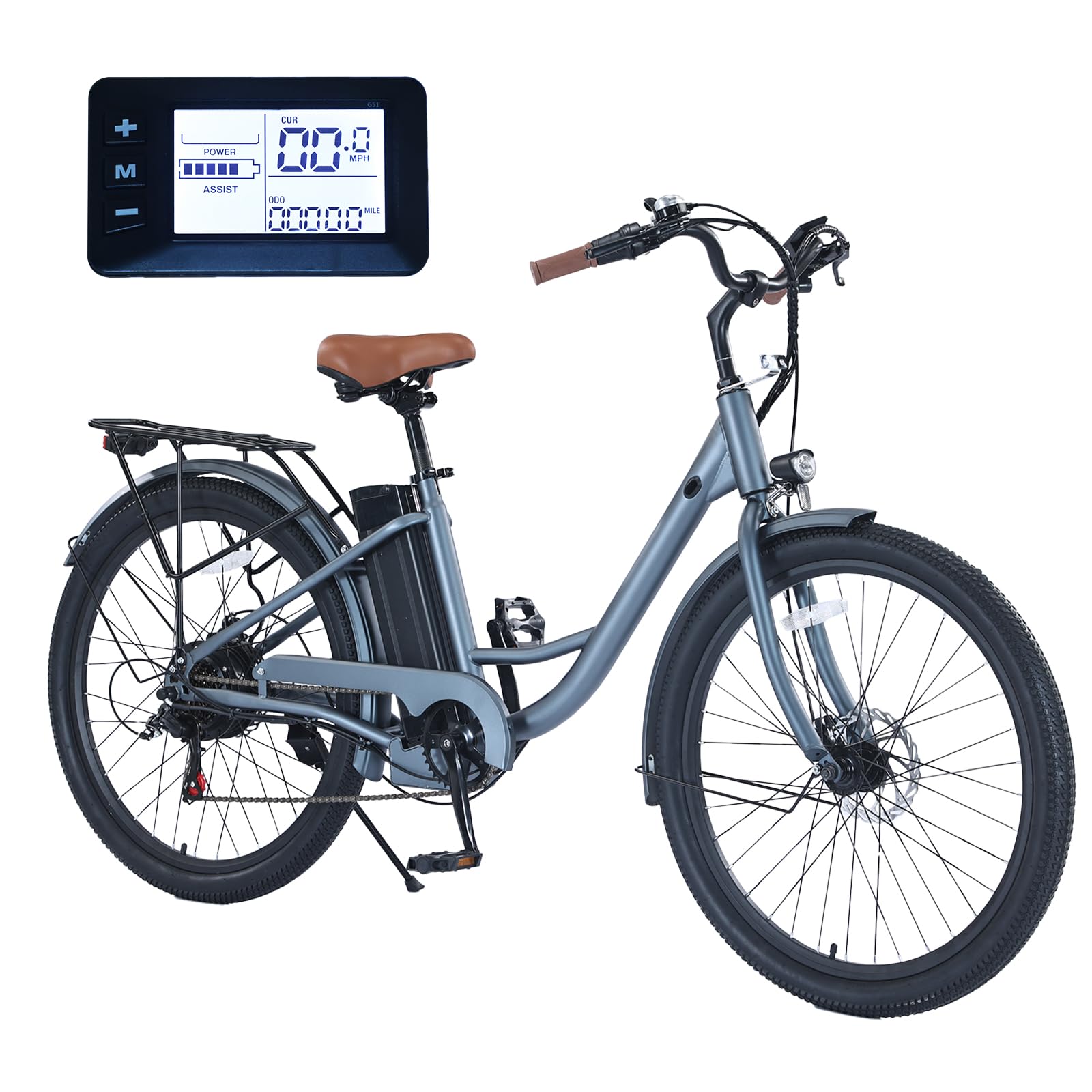 26" Electric Bike 350W Electric City Cruiser Bicycle 36V Removable ...