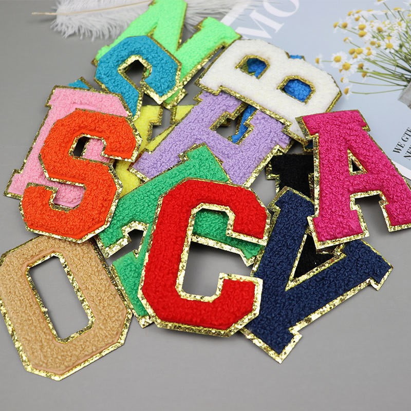 26 English Alphabet Embroidered Patches Multi-color Embroidered Name ...
