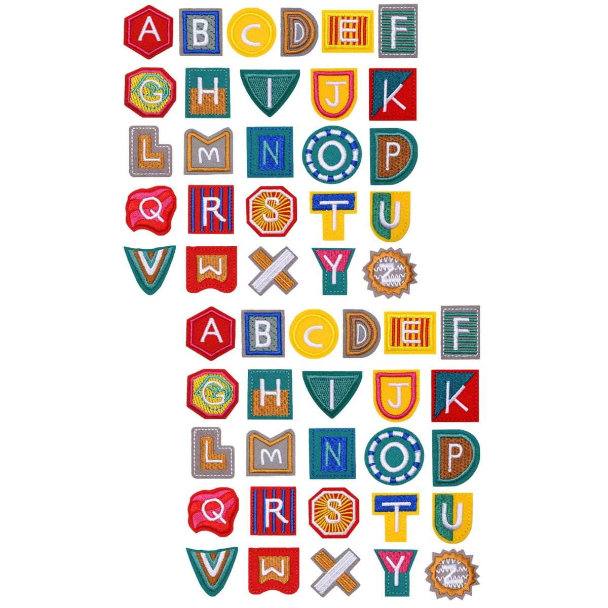 26 English Alphabets Patches Letters Stickers 52 Clothing Computer ...