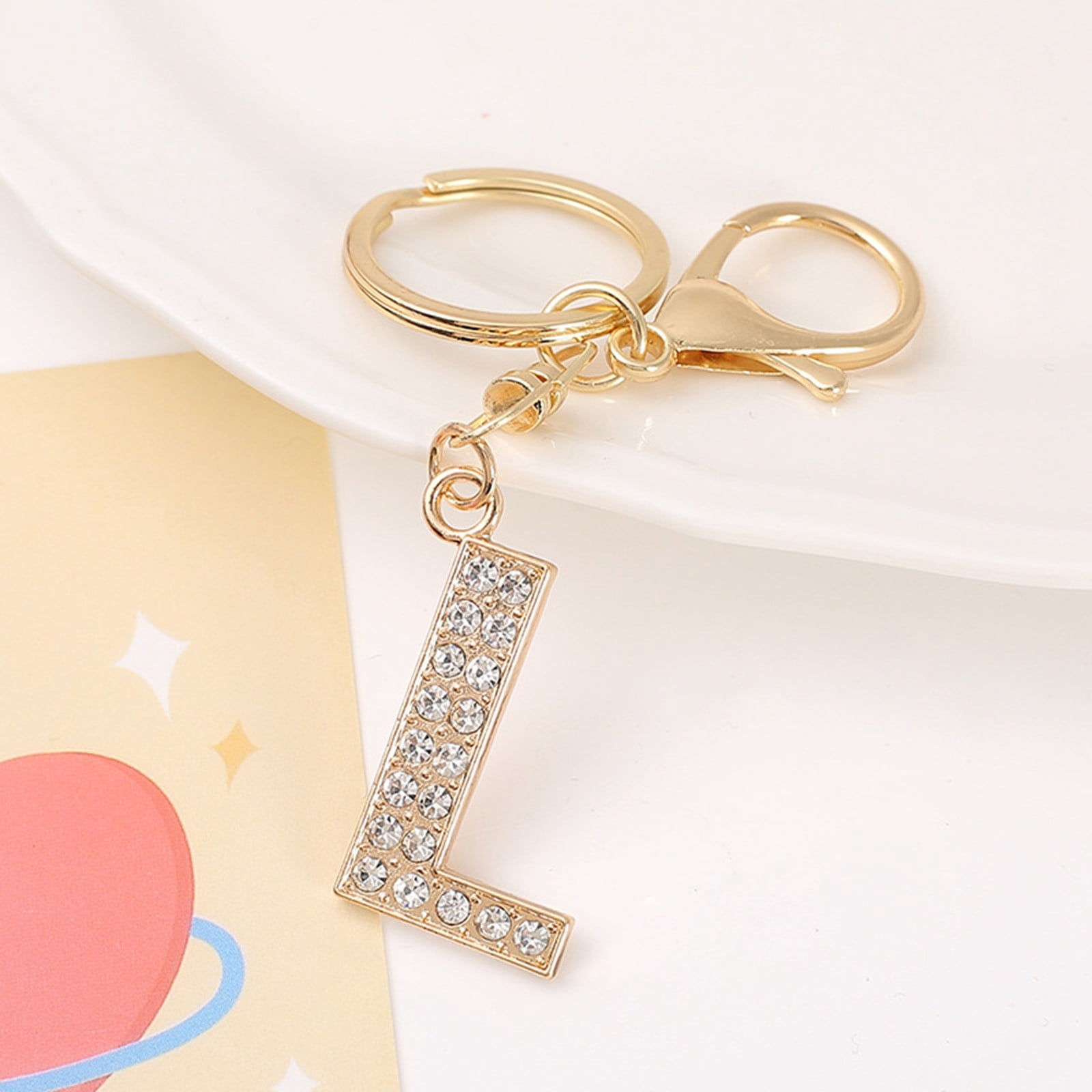 26 English Letter Keychain Foreign Trade Hot Alloy Inlaid With Gold ...