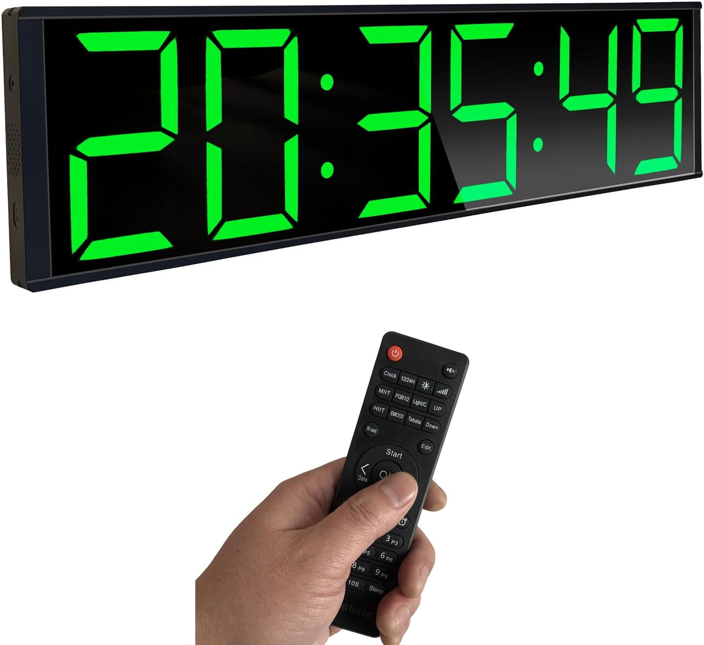 26'' Extra Large Home Gym Timer Clock, Programmable Workout Interval ...