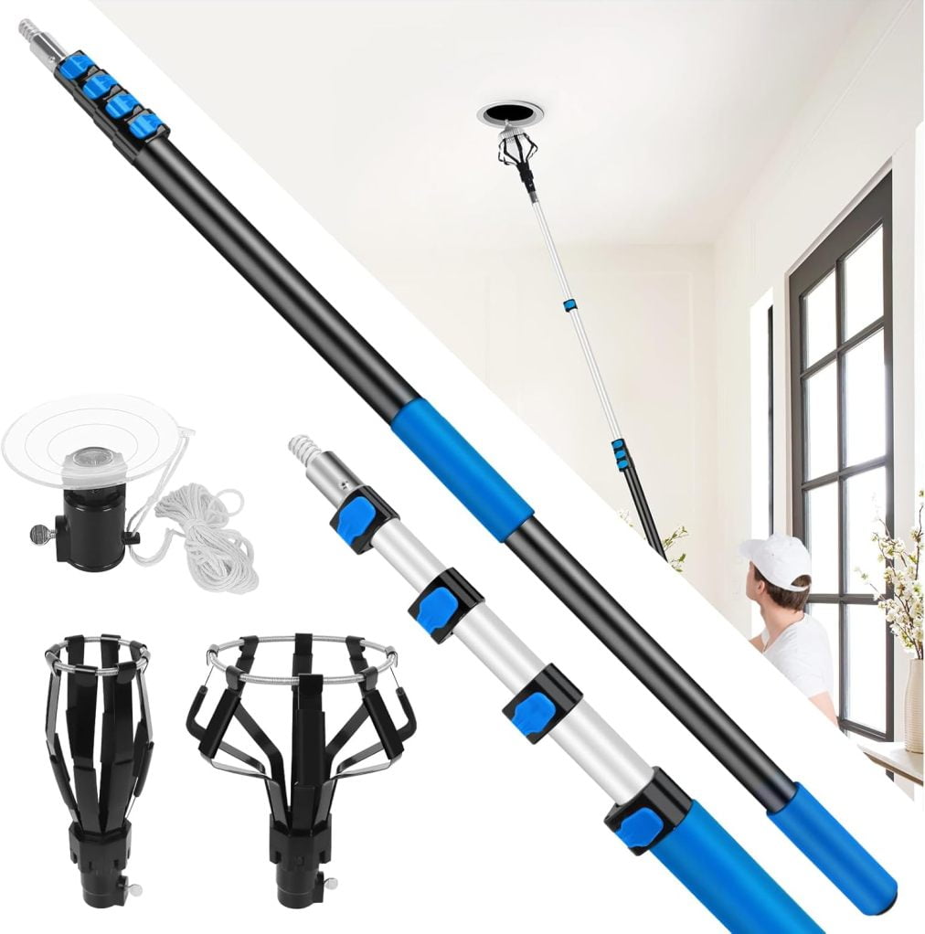 26 FT Reach Light Bulb Changer for High Ceilings,20FT Telescopic ...