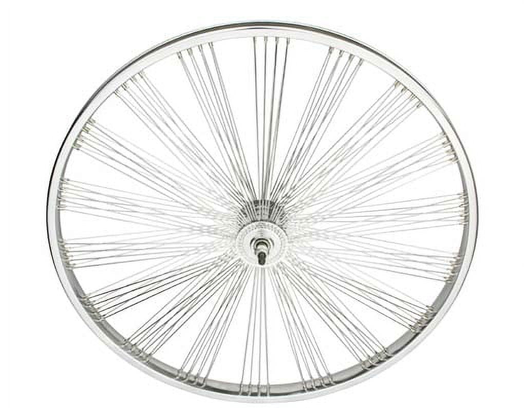26" Fan 144 Spoke Front Wheel 14G Chrome. Bicycle wheel, bike wheel ...
